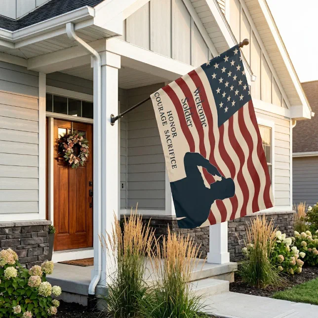 Welcome Soldier American Flag Patriotic Soft Ivory | Zazzle