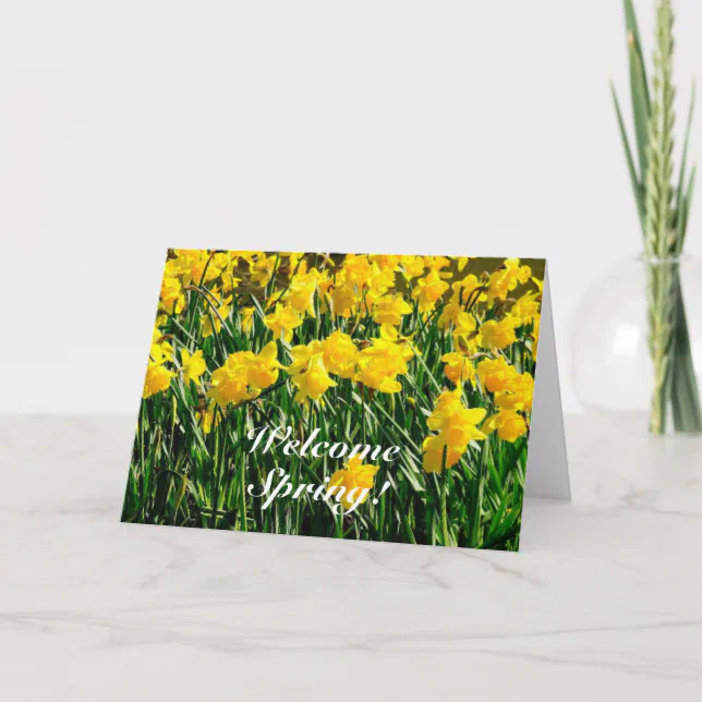 Welcome Spring-blank inside-greeting card | Zazzle