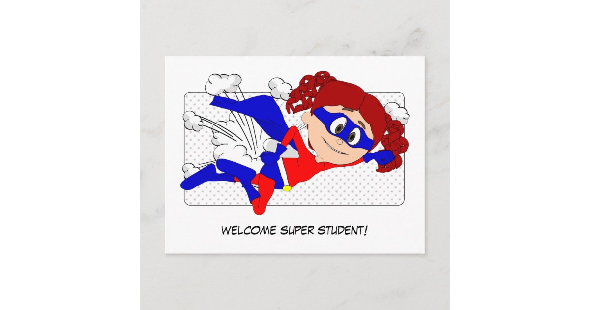 Welcome Super Student Girl Postcard Back to School | Zazzle