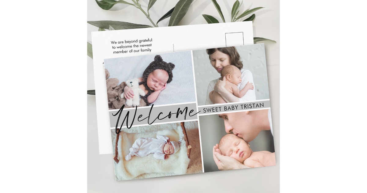 Welcome Sweet Baby Birth Announcement Postcard | Zazzle