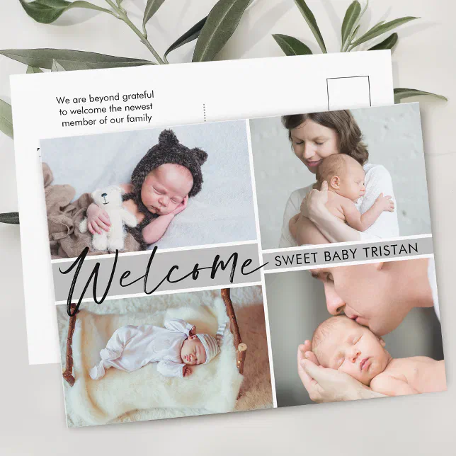 Welcome Sweet Baby Birth Announcement Postcard | Zazzle