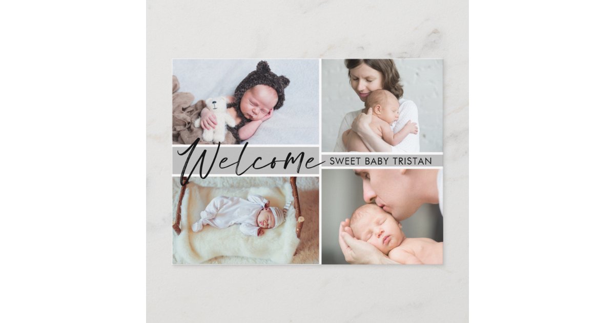 Welcome Sweet Baby Birth Announcement Postcard | Zazzle