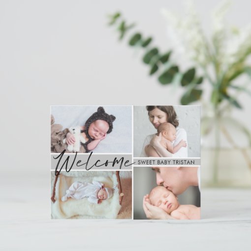 Welcome Sweet Baby Birth Announcement Postcard | Zazzle
