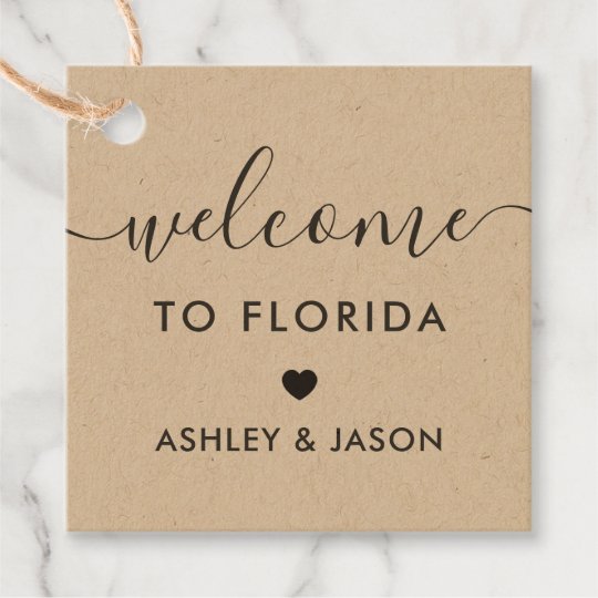 Welcome Tag, Wedding Welcome Bag Gift Tags, Kraft Favor Tags | Zazzle.com