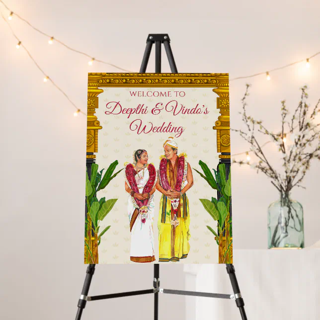 Welcome Tamil Wedding signs Kalyanam welcome sign | Zazzle