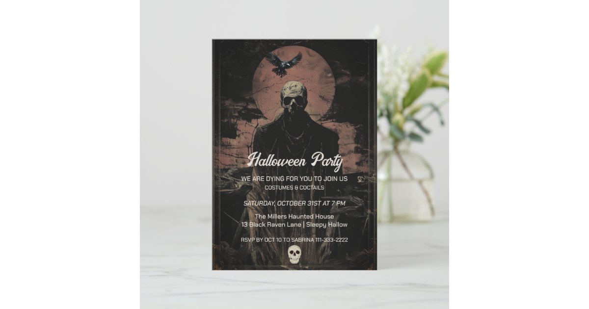 Welcome the Dead Halloween Party Invitation | Zazzle