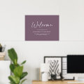 Welcome the wedding modern purple violet wedding poster | Zazzle