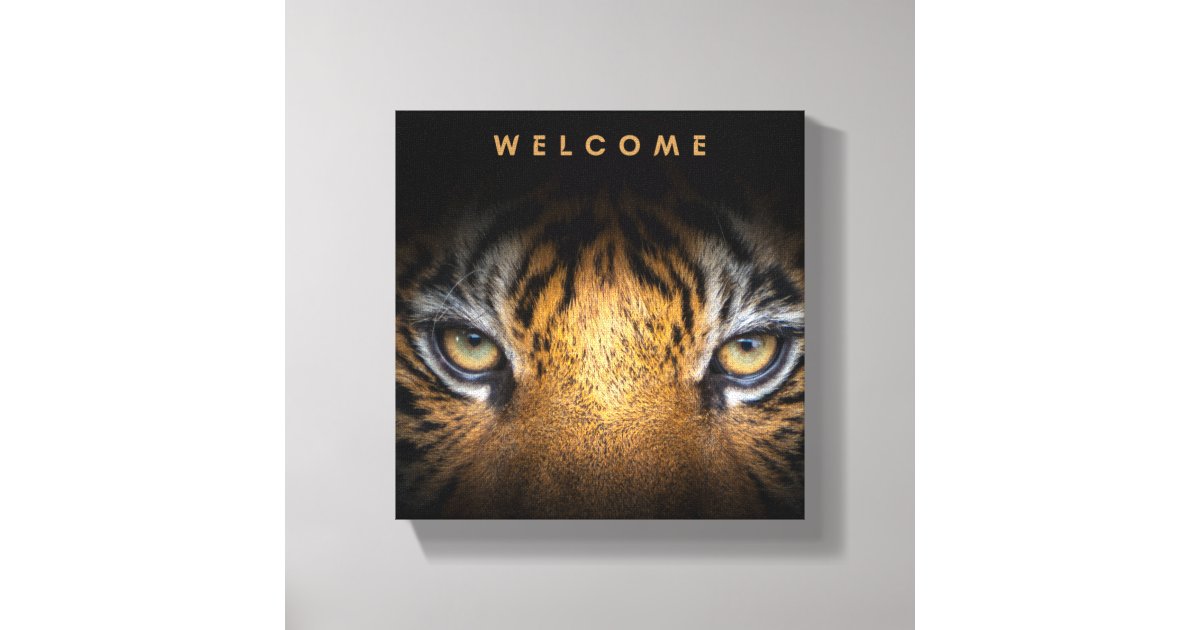 Welcome Tiger face canvas print | Zazzle