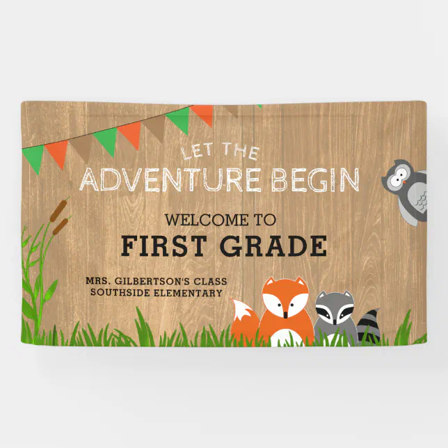 Welcome To 1st Grade Animal Adventure Banner | Zazzle