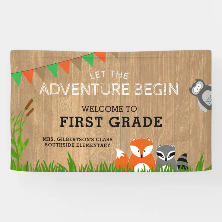 Welcome To 1st Grade Animal Adventure Banner | Zazzle