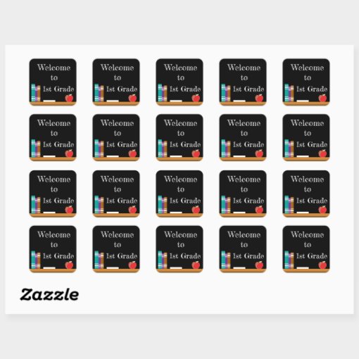 Welcome to 1st grade chalkboard stickers | Zazzle