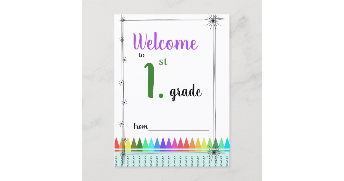 Welcome to 1st grade postcard | Zazzle