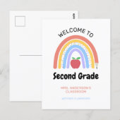 Welcome to 2nd Grade Pastel Colored Rainbown Postcard | Zazzle
