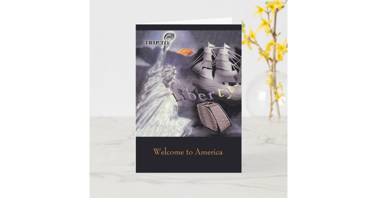 Welcome to America Liberty Citizenship custom Card | Zazzle