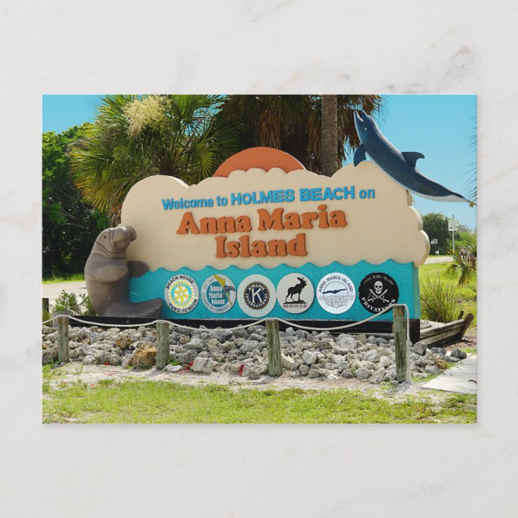 Welcome to Anna Maria Island Sign Postcard | Zazzle