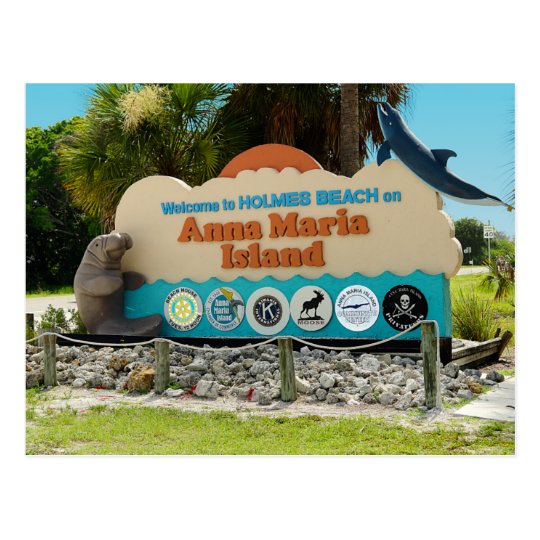 Welcome to Anna Maria Island Sign Postcard | Zazzle.com
