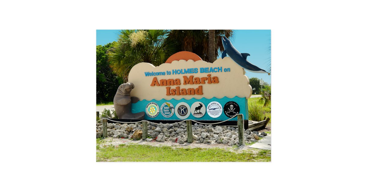 Welcome to Anna Maria Island Sign Postcard | Zazzle.com