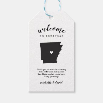 Welcome to Arkansas | Calligraphy Wedding Gift Tags | Zazzle