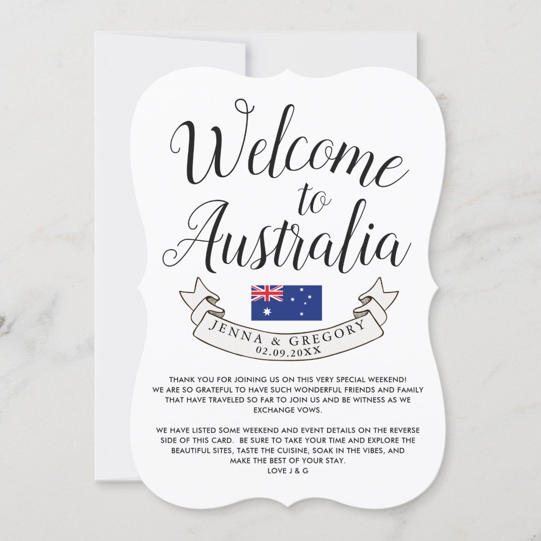 Welcome to Australia | Destination Wedding Custom Invitation | Zazzle