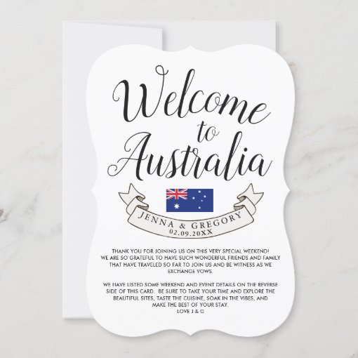 Welcome to Australia | Destination Wedding Custom Invitation | Zazzle