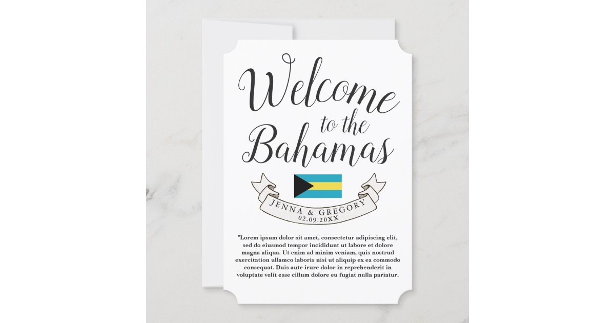 Welcome to Bahamas | Destination Wedding Custom | Zazzle