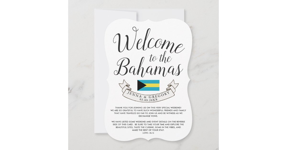 Welcome to Bahamas | Destination Wedding Custom Invitation | Zazzle