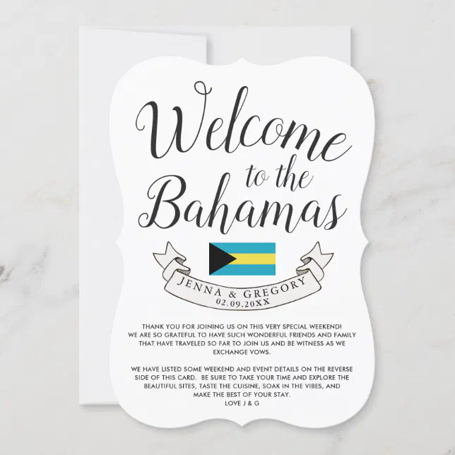 Welcome to Bahamas | Destination Wedding Custom Invitation | Zazzle