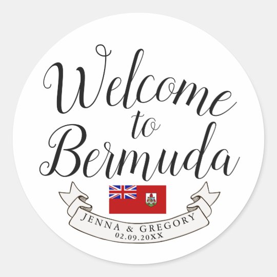 Welcome to Bermuda | Destination Wedding Favor Classic Round Sticker ...