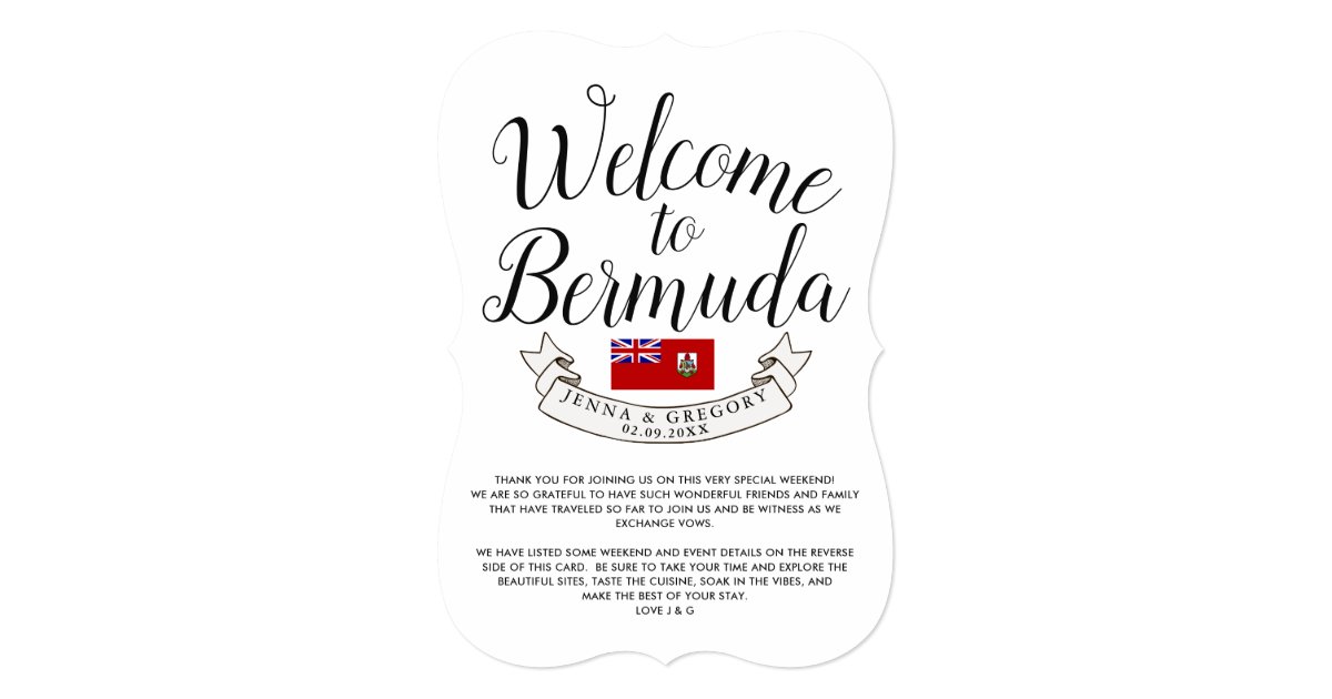 Welcome to Bermuda | Destination Wedding Favor Invitation | Zazzle.com