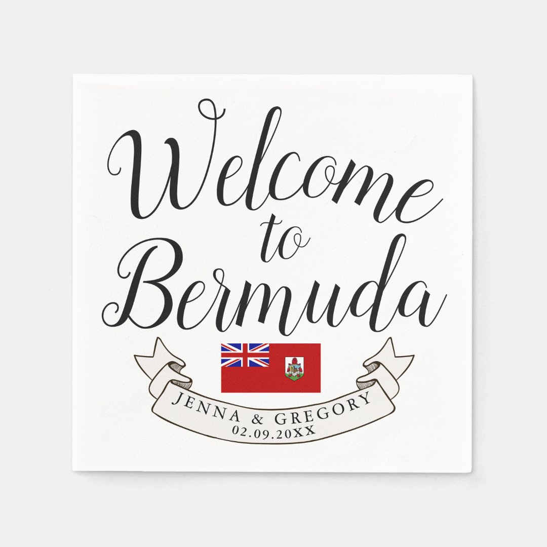 Welcome to Bermuda | Destination Wedding Favor Napkins | Zazzle