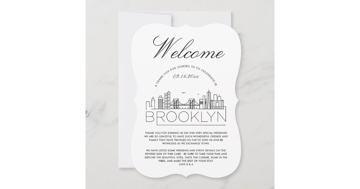 Welcome to Brooklyn | Guests Details Invitation | Zazzle
