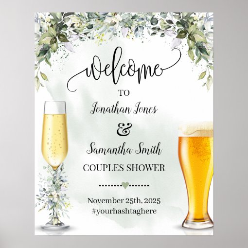 Welcome to bubbles and brews Eucalyptus succulent Poster | Zazzle