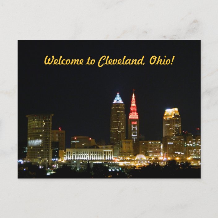 Welcome to Cleveland (Night) Postcard | Zazzle.com