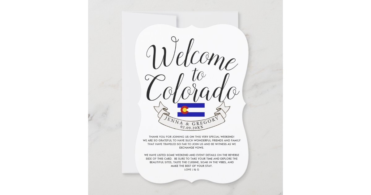 Welcome to Colorado | Destination Wedding Custom Invitation | Zazzle
