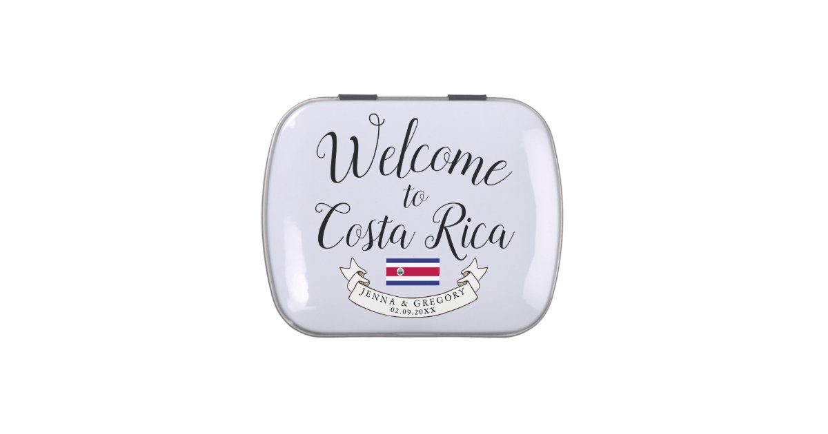 Welcome to Costa Rica | Destination Wedding Custom Candy Tin | Zazzle