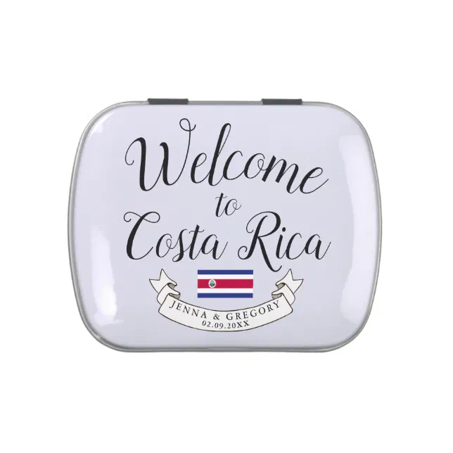 Welcome to Costa Rica | Destination Wedding Custom Candy Tin | Zazzle