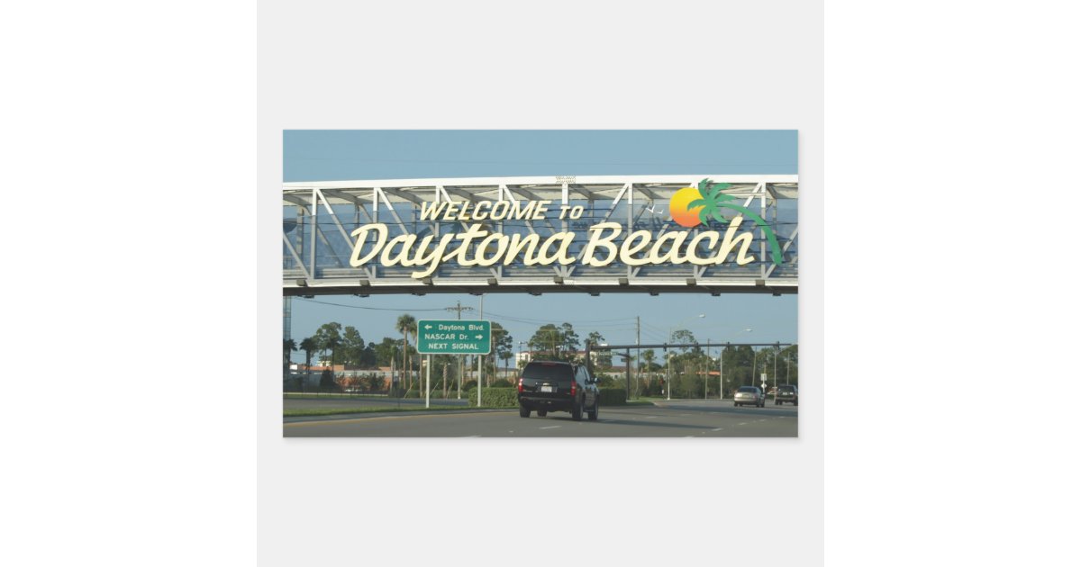 Welcome to Daytona Beach Rectangular Sticker | Zazzle