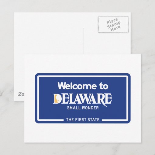 Welcome to Delaware - USA Road Sign Postcard | Zazzle
