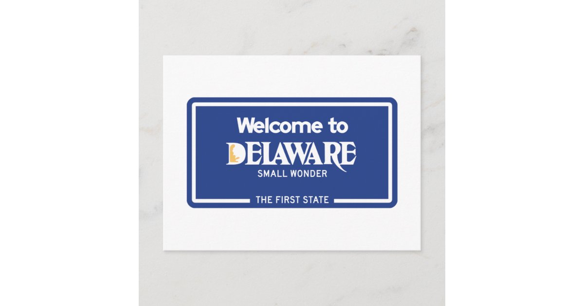 Welcome to Delaware - USA Road Sign Postcard | Zazzle
