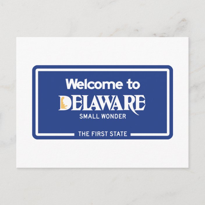 Welcome to Delaware - USA Road Sign Postcard | Zazzle.com