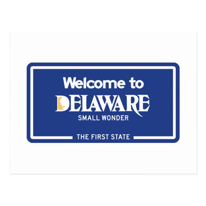 Welcome to Delaware - USA Road Sign Postcard | Zazzle.com