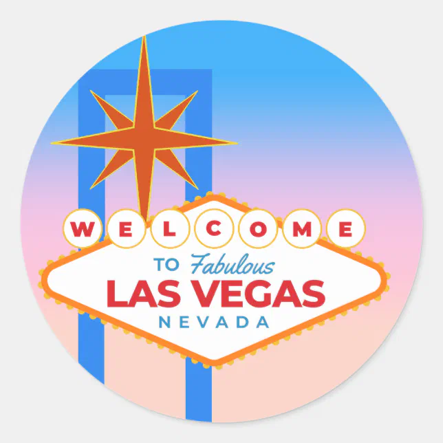 Welcome to fabulous Las Vegas Classic Round Sticker | Zazzle