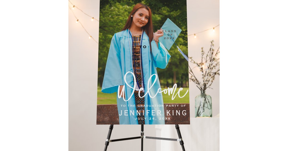 Welcome To Graduation Party Graduate Photo Sign | Zazzle