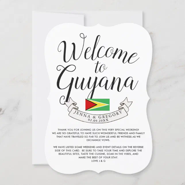 Welcome to Guyana | Destination Wedding Custom Invitation | Zazzle