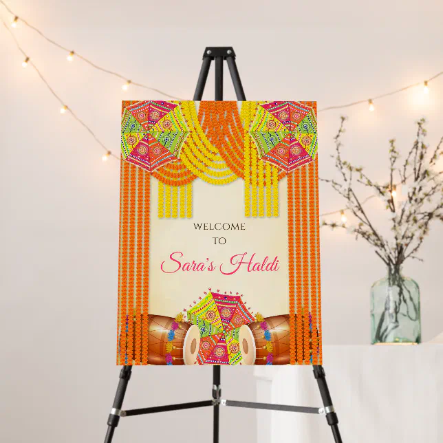 Welcome to Haldi posters as Haldi decoration | Zazzle