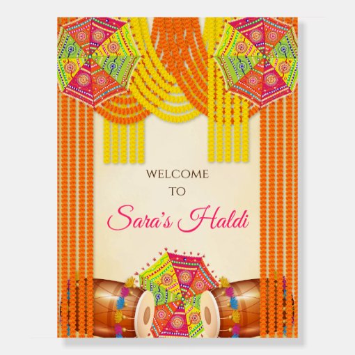 Welcome to Haldi posters as Haldi decoration | Zazzle