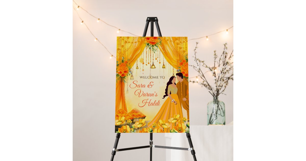 Welcome to Haldi Signs Wedding Haldi poster | Zazzle