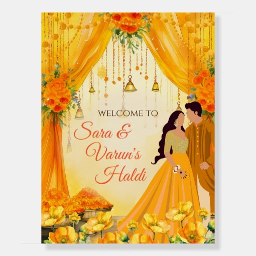 Welcome to Haldi Signs Wedding Haldi poster | Zazzle