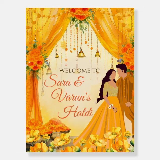 Welcome to Haldi Signs Wedding Haldi poster, Pithi | Zazzle
