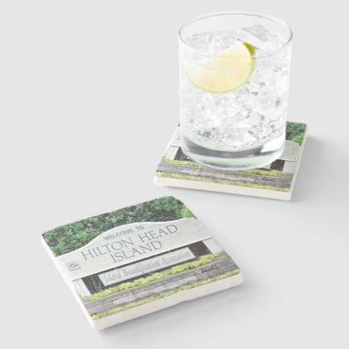 Welcome to Hilton Head Island Sign Coaster | Zazzle